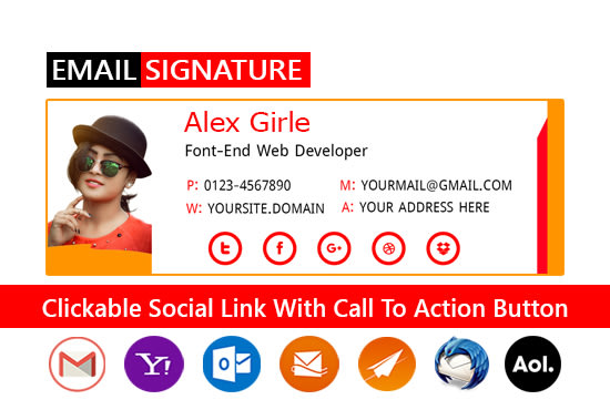 Design html email signature by Alexgirle7 | Fiverr