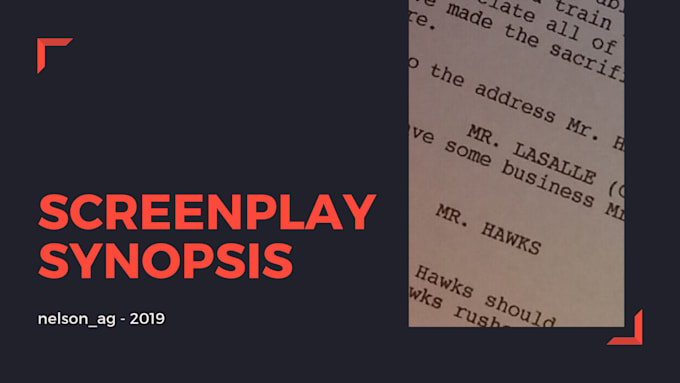 Write a cool synopsis for your screenplay by Nelson_ag | Fiverr