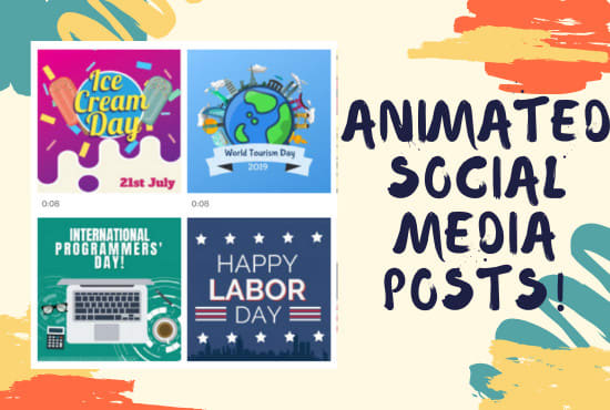 Create animated social media posts for you by Anastasiamedia | Fiverr