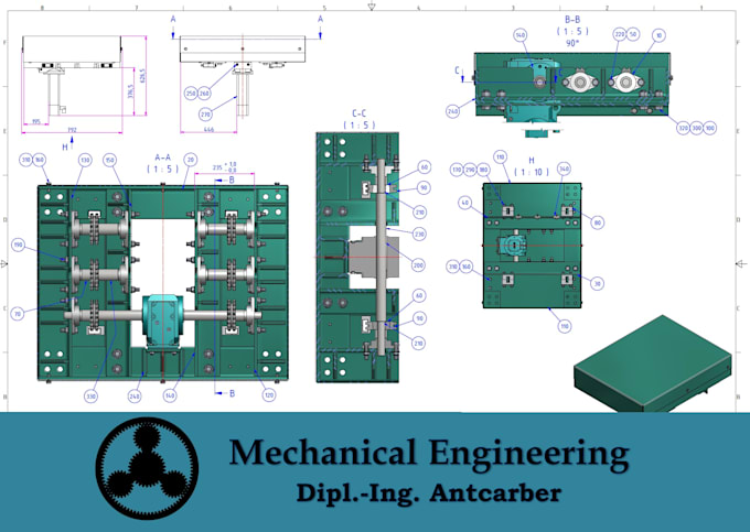 Create professional drawings based on iso128 by Antcarber | Fiverr