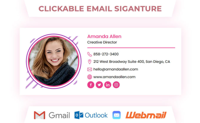 Create professional clickable html email signature by Themesrare | Fiverr Create professional clickable html email signature by Themesrare | Fiverr