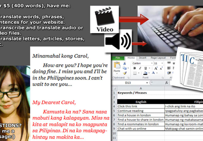Do translate english to philippine native language by Mhunter04 | Fiverr