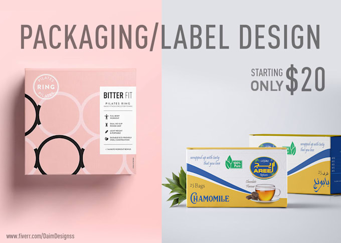 Design premium product packaging by Daimdesignss | Fiverr