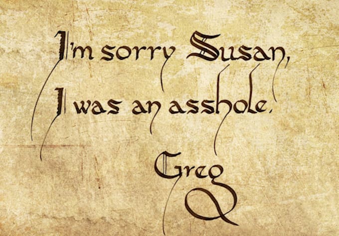 Beautifully write short message in calligraphy by Culiberg | Fiverr