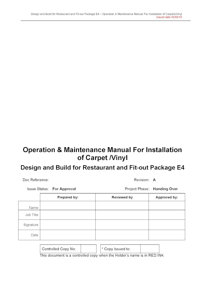 Operations and maintenance manual by Ali_hd786 | Fiverr