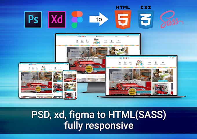 Design website, convert psd, adobe xd , figma to responsive website by Attiqkhan101 | Fiverr
