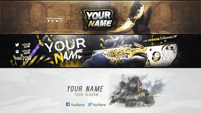 Design amazing youtube gaming channel banner by Itsyourandro | Fiverr