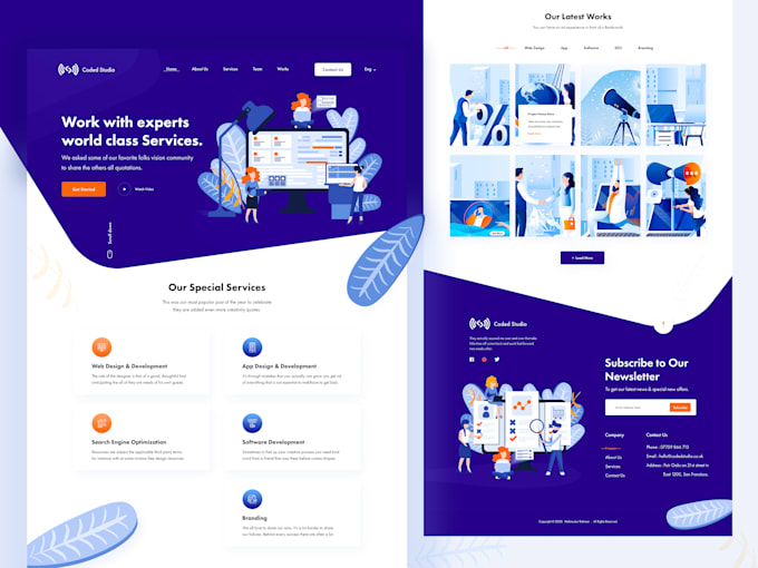 Design or redesign ui ux psd web template or psd website by ...