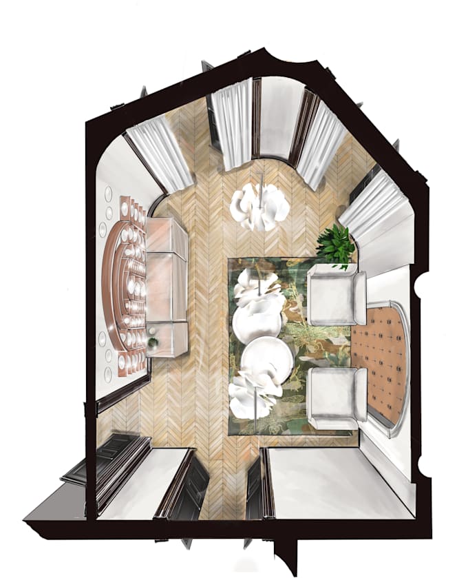 isometric drawing interior design