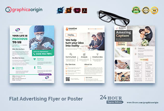 Design unique flat advertising professional flyer or poster by ...