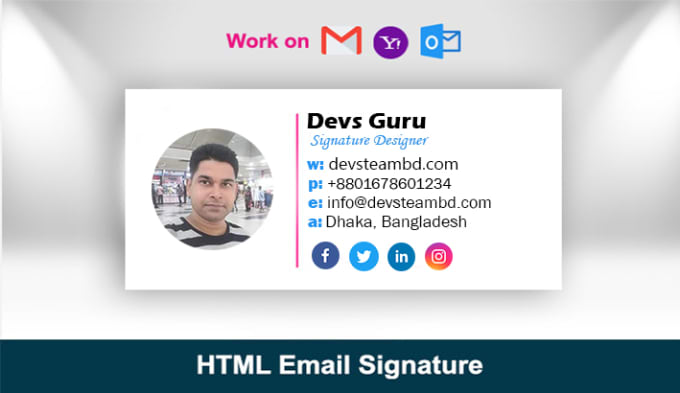 Create email signature, clickable html email signature by Devsguru | Fiverr Create email signature, clickable html email signature by Devsguru | Fiverr