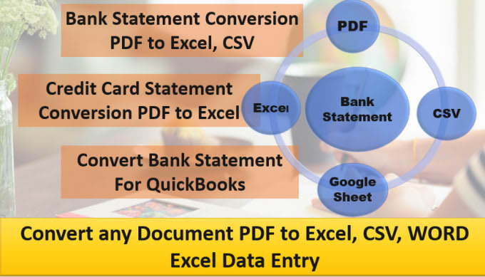 Convert bank statement pdf to excel, csv, google sheet by Haseebjee | Fiverr