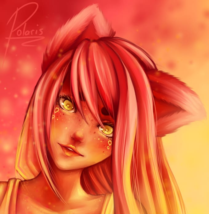 Draw your oc in three color gradient by Polarisuwu | Fiverr