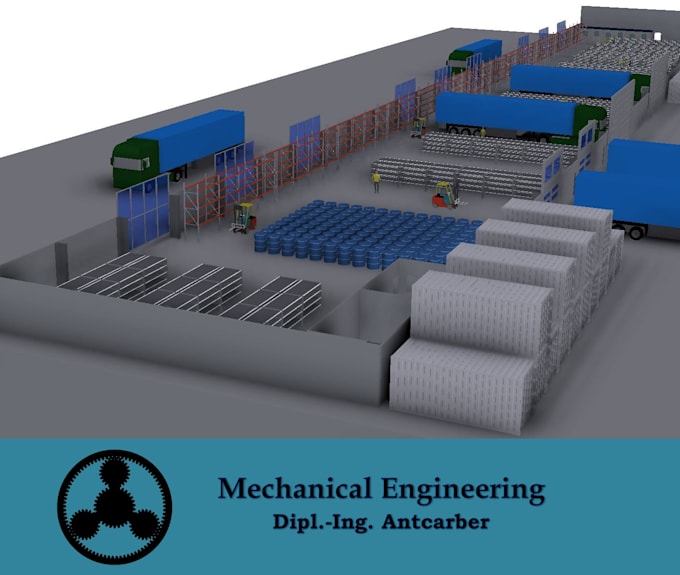 Create a factory layout in 3d by Antcarber | Fiverr