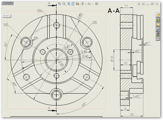 Make a 2d drawing in solidworks by Howengineering | Fiverr