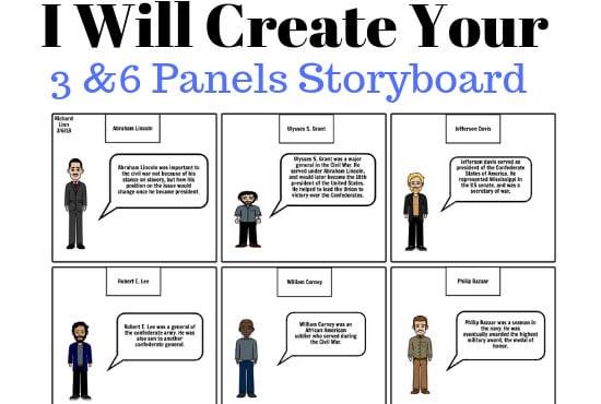 Create an awesome 3 and 6 panels storyboard by Arusherani | Fiverr
