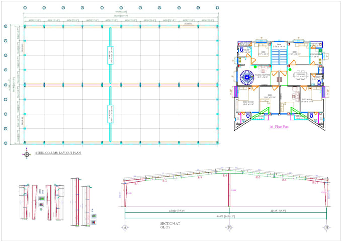 Draw steel structure drawing in autocad include proposal and detail ...