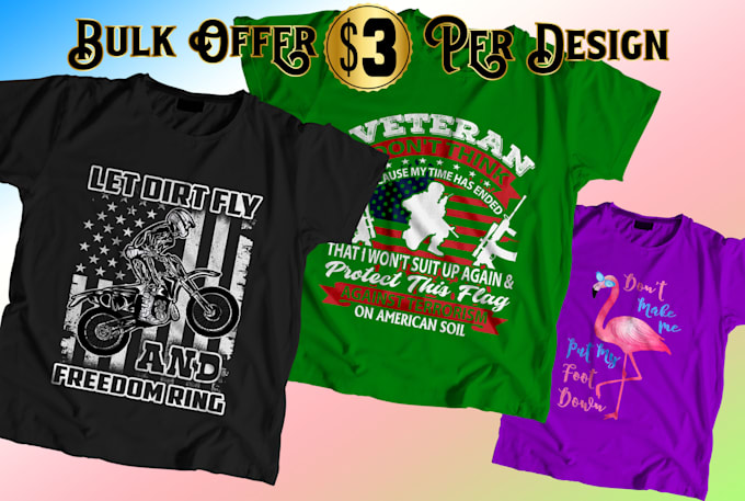 Create bulk t shirt design for you by Saidurpvp | Fiverr