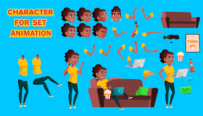 Create a vector cartoon character ready for animation by Olegdovgan ...