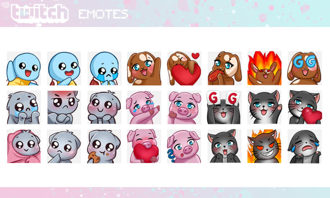 Draw Cute Custom Emotes By Caracoco Fiverr