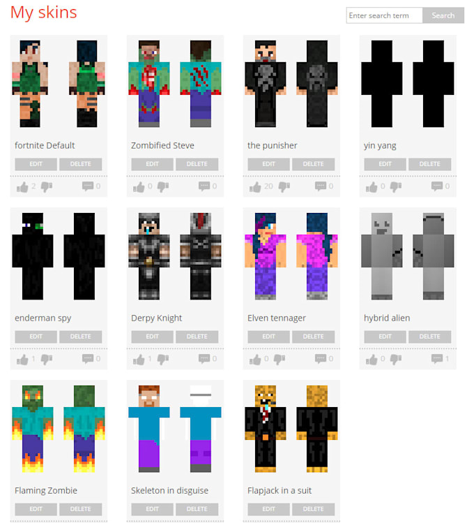 Make you a custom minecraft skin by Mindless_slave | Fiverr
