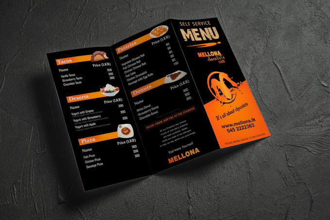 Creative menu card for you by Visiongraphic | Fiverr