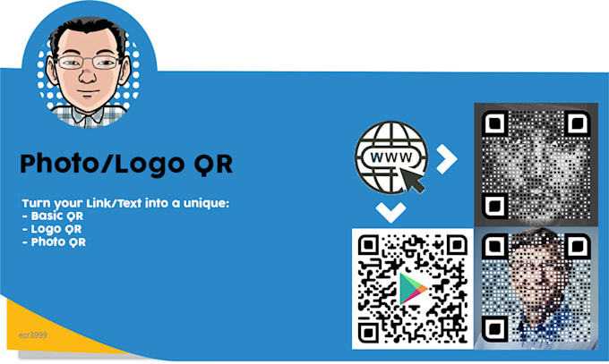 Generate up to 5 qr code with colour, logo and photo customization by ...