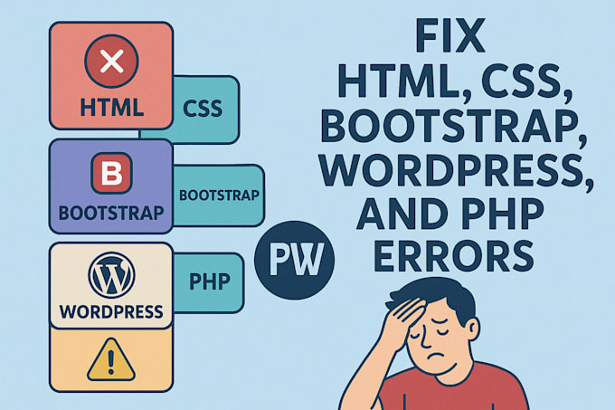 Fix wordpress, php, and frontend errors fast, html, css, bootstrap by ...