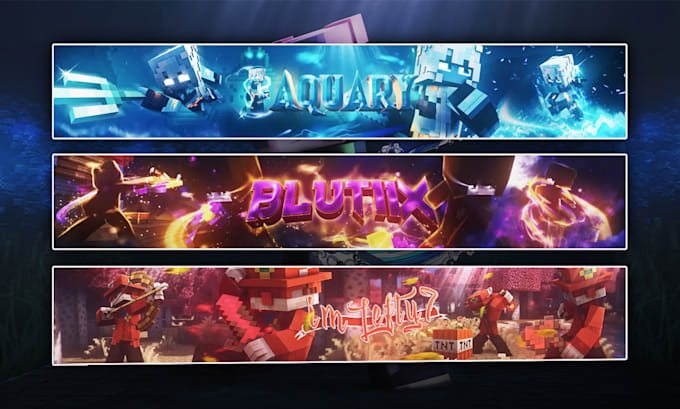 Design an awesome professional minecraft youtube banner by Dikefx | Fiverr