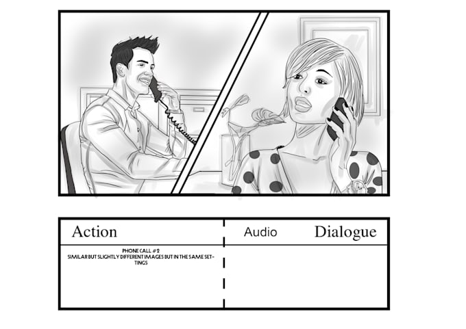 Draw storyboard your screenplay or script by Yankumikimura | Fiverr