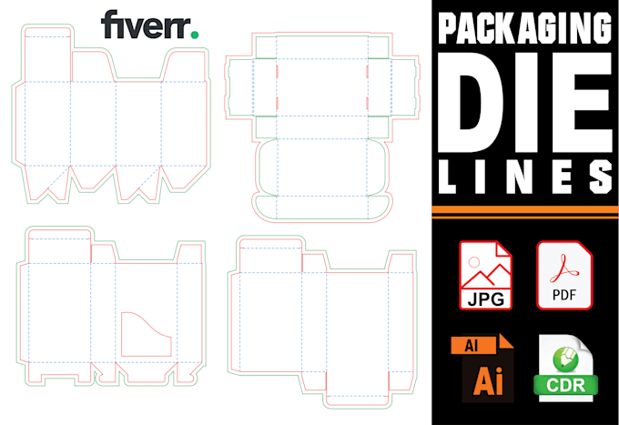 Create custom box packaging dieline cut lines and design by ...