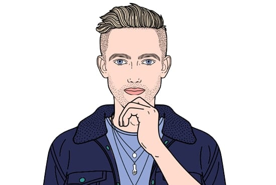 Cartoon drawing of you taking a selfie by Squidpig | Fiverr