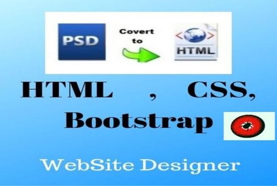 Convert psd to html,xd to html sketch to html responsive webdesgin ...