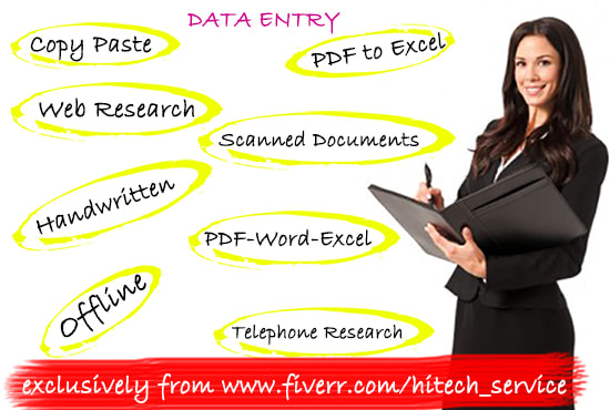 Do all types of data entry works by Hitech_service | Fiverr