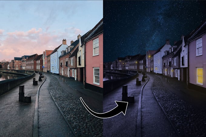 Edit any photo from day to night by L19h7_designs | Fiverr