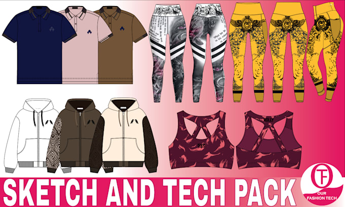 Make fashion sketch and tech pack for clothing fashion brand by ...