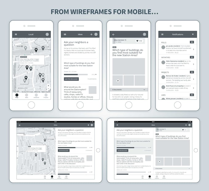 Design high quality, custom wireframes for mobile and web by Bitsocker ...