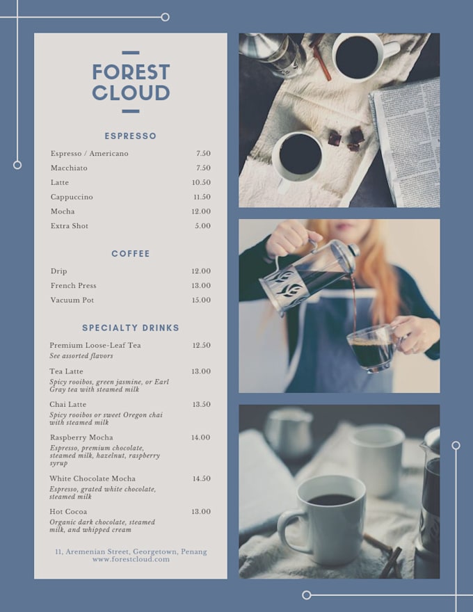 Design a beautiful menu for you by Junforjune | Fiverr