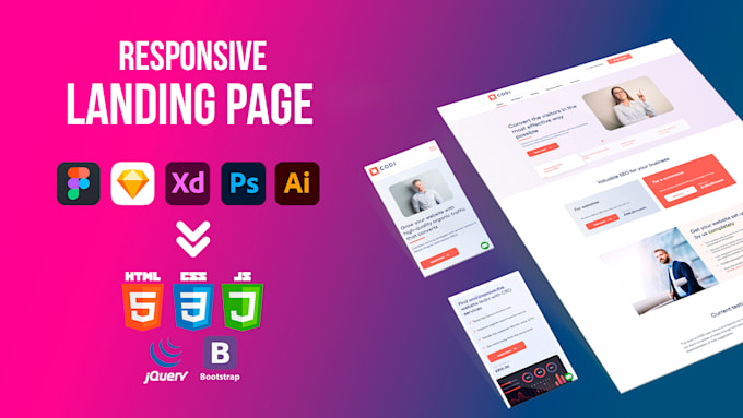 Convert any landing page design into fully functional code by Liso4ok ...