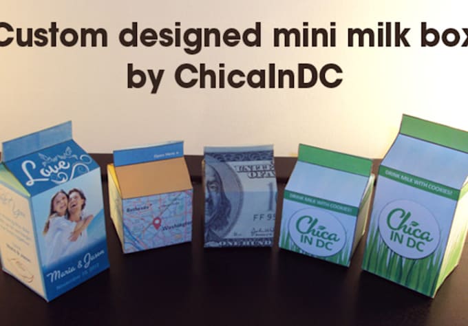 Design a custom mini milk carton for your event, party or wedding favor ...