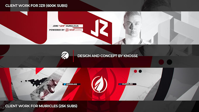 Make you a clean and good looking youtube banner by Knossegfx | Fiverr
