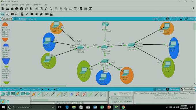 Make vlan network topology in packet tracer by Salman_shujaat | Fiverr