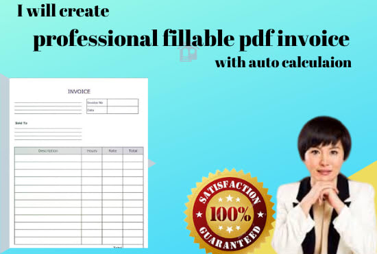 Create fillable pdf form or invoice with auto calculation by ...