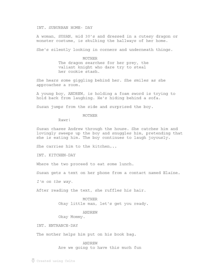 Write your short script, screenplay, film script, movie script ...