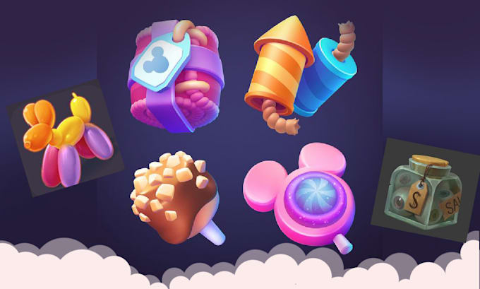 Draw game props for your match 3 game by Teitai | Fiverr