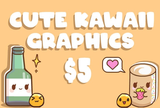 Make cute kawaii chibi cartoon, graphics, clipart and logo by Myusol ...