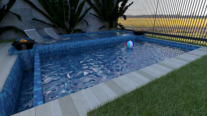 Design 3d modeling of your pool and spa realistic renders by Andres ...