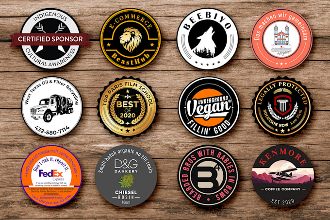 Design logo, sticker, badges and labels by Kaleemuk | Fiverr