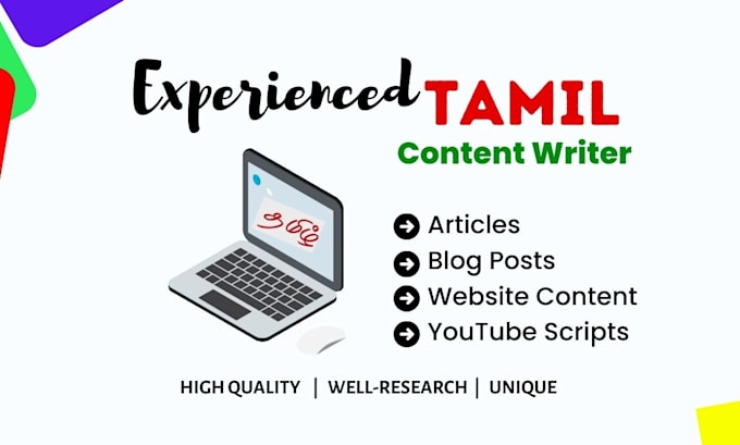 Write tamil articles, web content, youtube scripts and blogs by Mafa ...