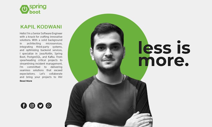 Be your expert java spring boot developer by Kapilkodwani | Fiverr